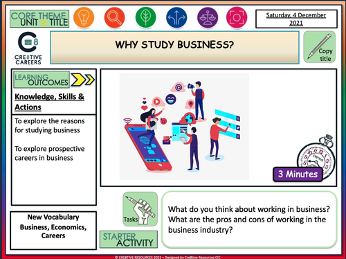 Why Study Business - Options session | Teaching Resources