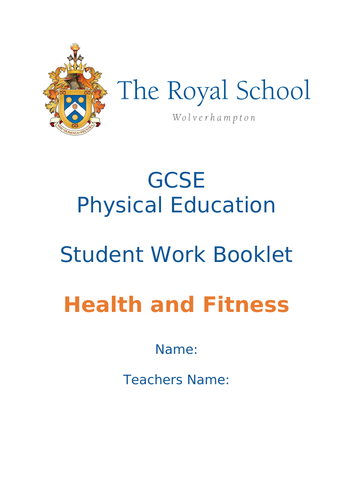 Health and Fitness Student Work Booklet | Teaching Resources