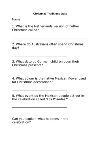Christmas Traditions Around the World | Teaching Resources