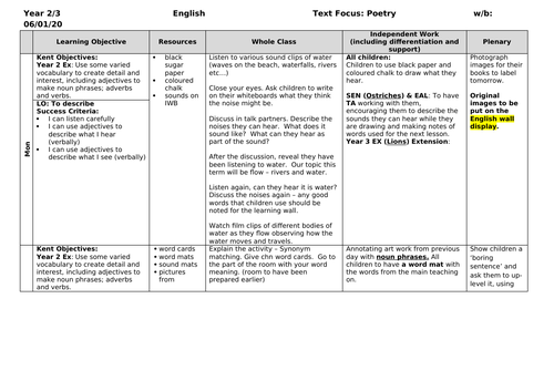 2 week water poetry lesson plans year 2 | Teaching Resources
