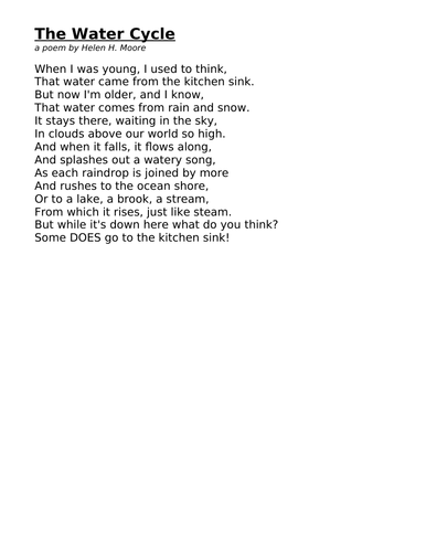 2 week water poetry lesson plans year 2 | Teaching Resources