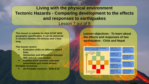 AQA Geography GCSE - Natural Hazards - Chile & Nepal comparing ...