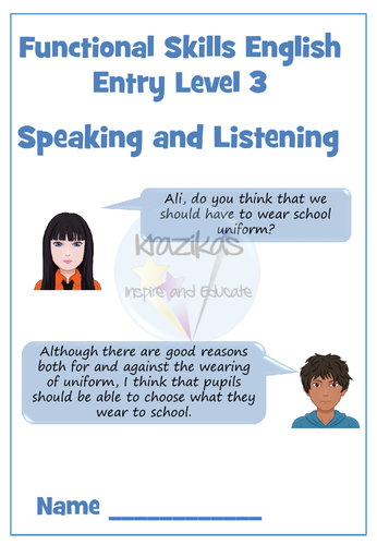 English Functional Skills - Entry Level 3 - Speaking and Listening ...