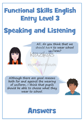 English Functional Skills - Entry Level 3 - Speaking and Listening ...