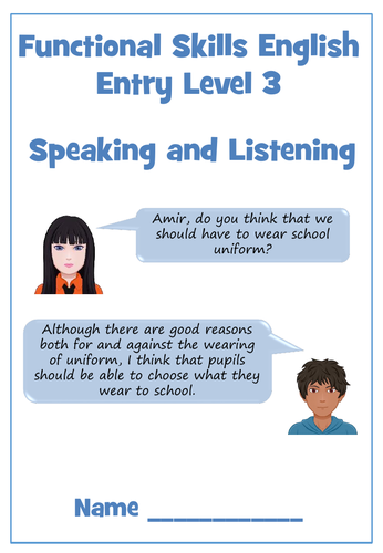 English Functional Skills - Entry Level 3 - Speaking and Listening ...