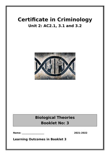 Booklet 3 - Biological Theories of Criminality | Teaching Resources Booklet 3 - Biological Theories of Criminality | Teaching Resources