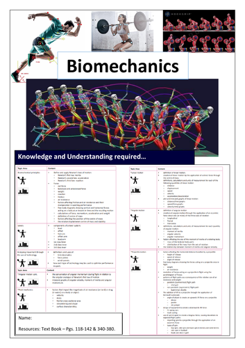 OCR A Level PE - ILT7 - Biomechanics | Teaching Resources