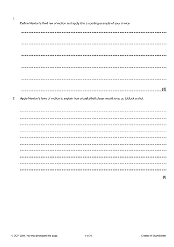 OCR A Level PE - ILT7 - Biomechanics | Teaching Resources