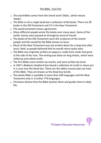 KS2 Christianity and The Bible RE Unit - 5 Outstanding Lessons ...