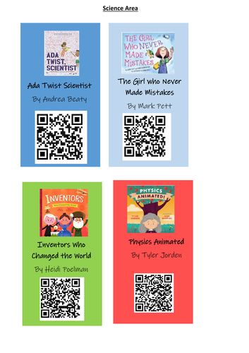 Digital Bookshelf for areas of Continuous Provision (QR code bookmarks ...