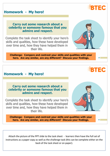 BTEC Level 1 Workskills 2021: Unit 1: Lesson 6 - My skills v qualities ...