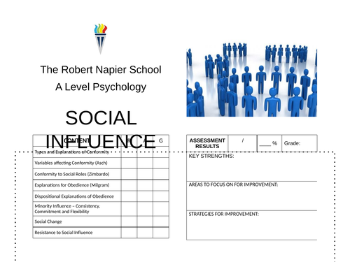 AQA Psychology Social Influence knowledge organiser booklet | Teaching ...