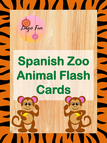 Spanish Zoo Animal Flash Cards | Teaching Resources