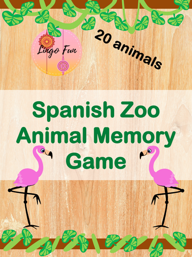 Spanish Zoo Animal Memory Game | Teaching Resources