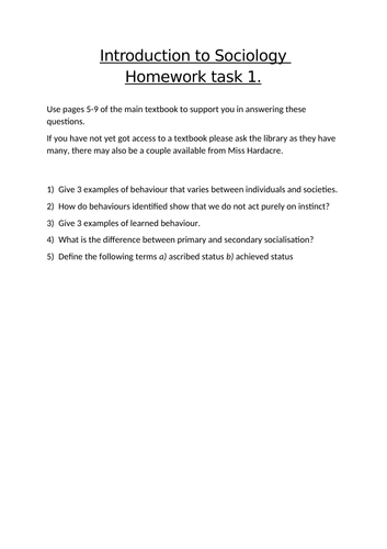 Introduction course to A-Level / GCSE Sociology | Teaching Resources