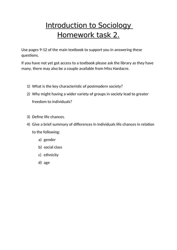 Introduction course to A-Level / GCSE Sociology | Teaching Resources