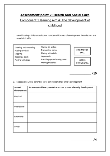 Health and Social Care: Component 1 Human Lifespan Development. Life ...