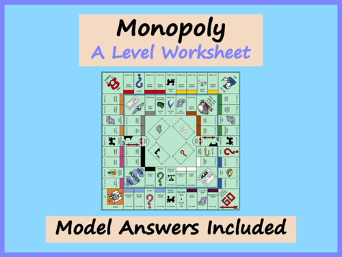 Monopoly Worksheet - A Level Economics | Teaching Resources