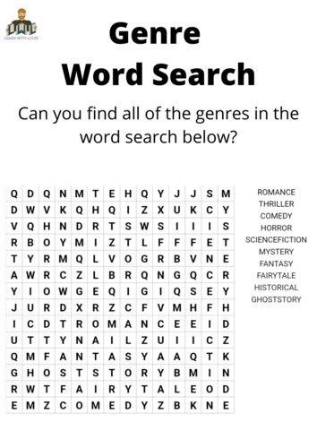 Genre Word Search | Teaching Resources
