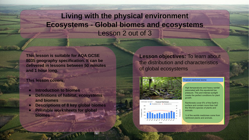 AQA Geography GCSE Lesson - The Living World - Ecosystems - Global ...