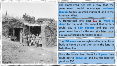 The Homestead Act 1862 - American West - GCSE History Edexcel - Lesson ...