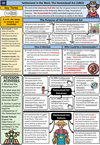 Homestead Act 1862 - American West - GCSE History Edexcel - Lesson 10 ...