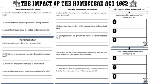Homestead Act 1862 - American West - GCSE History Edexcel - Lesson 10 ...