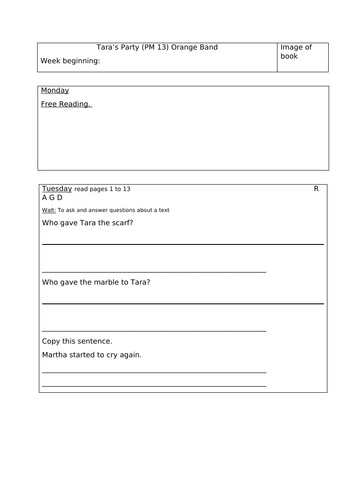Oxford Reading Tree - Tara's Party PM13 Orange Band | Teaching Resources