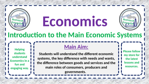 Introduction to Economics & Economic Systems Lesson - GCSE Economics ...