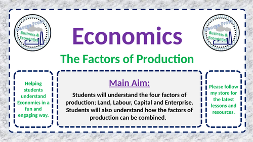 The Factors of Production (Land, Labour, Capital & Enterprise) - GCSE ...