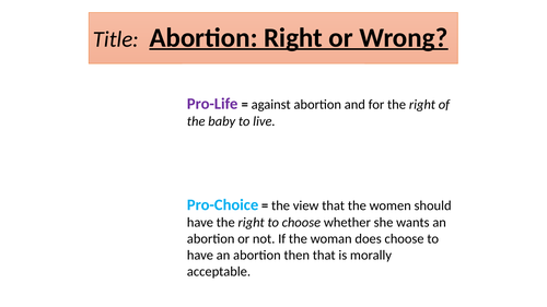 Abortion worksheet | Teaching Resources