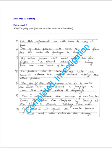 ELC/AQA Biology Required Practical/TDA/ Reaction Time Ruler Test ...