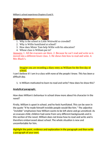 Goodnight Mister Tom novel | Teaching Resources
