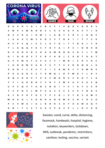 Covid-19 wordsearch puzzle | Teaching Resources
