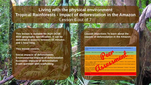 AQA Geography GCSE Lesson- The Living World - Tropical Rainforests ...