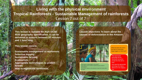 AQA Geography GCSE - The Living World - Tropical Rainforests ...