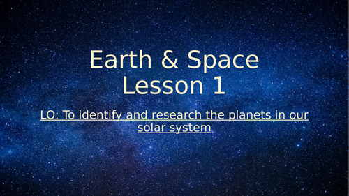 Year 5 Space Lesson 1 - Our Solar System (with pre-assessment ...