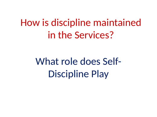 Discipline in the Public Services; Unit 2 Uniformed Protective Services ...