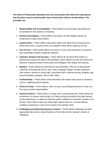 Discipline in the Public Services; Unit 2 Uniformed Protective Services ...