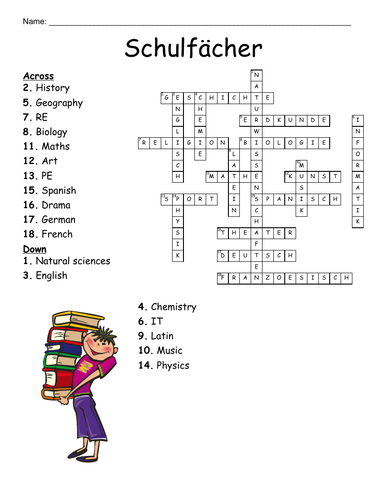 Schulfächer - Crossword Puzzle, Matching Activity, Wordsearch ...