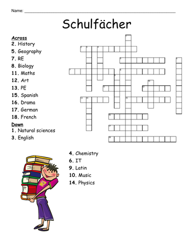 Schulfächer - Crossword Puzzle, Matching Activity, Wordsearch ...