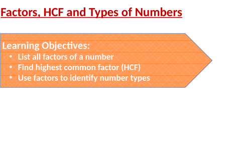 Factors And HCF: Whole lesson in ppt , worksheet and answer sheet ...