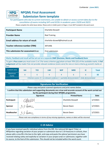 NPQML Project- English | Teaching Resources