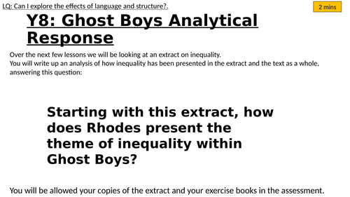 Ghost Boys Assessment Preparation | Teaching Resources