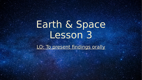 Year 5 Space Lesson 3 - Night and Day | Teaching Resources