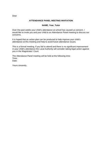 Attendance Meeting Template | Teaching Resources Attendance Meeting Template | Teaching Resources