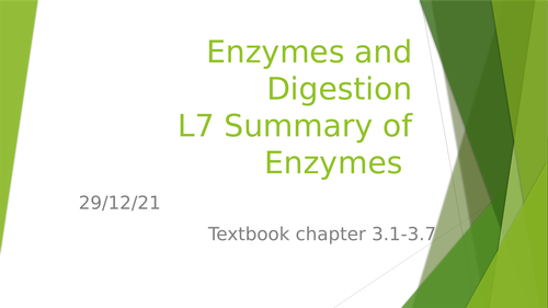 Summary of Enzymes | Teaching Resources