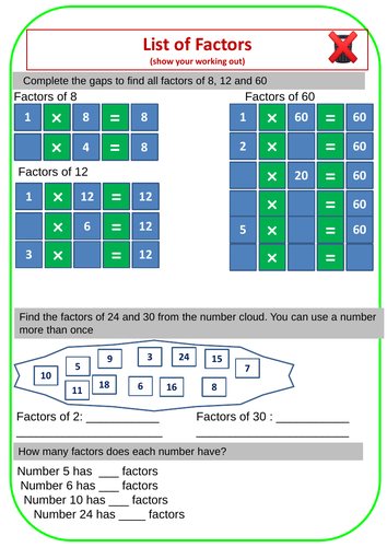 Factors, HCF and types of numbers: complete lesson ppt and worksheet ...