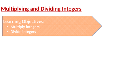 Multiplying and dividing Integers: complete lesson in PPT , worksheet ...