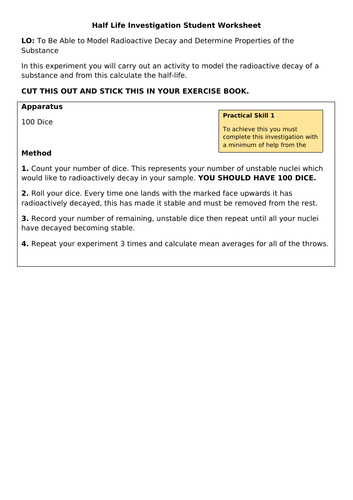 Half Life Lessons (GCSE Combined Science) | Teaching Resources